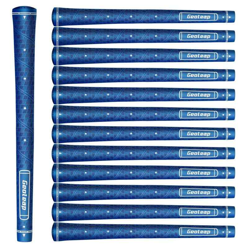 Geoleap Glory-M ゴルフグリップ 13個セット、メモリーポイント 手の配置を補助、滑り止め、ゴルフクラブグリップ、標準型/中型、5色オプション (スタンダード, 青)【製品仕様】サイズ：標準型/中型、コアサイズ：0.600イン...