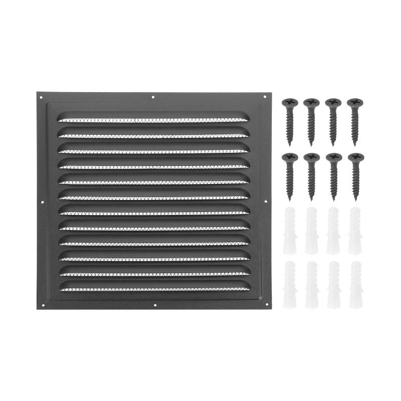 PATIKIL 12×12インチゲーブルベントカバー 外壁用アウトレットベントカバーHVACエアグリルルーバースクリーンメッシュ キッチンバスルーム換気用 黒全体サイズ：300×300 mm / 12×12インチ（縦×横）；取り付け穴間隔：...