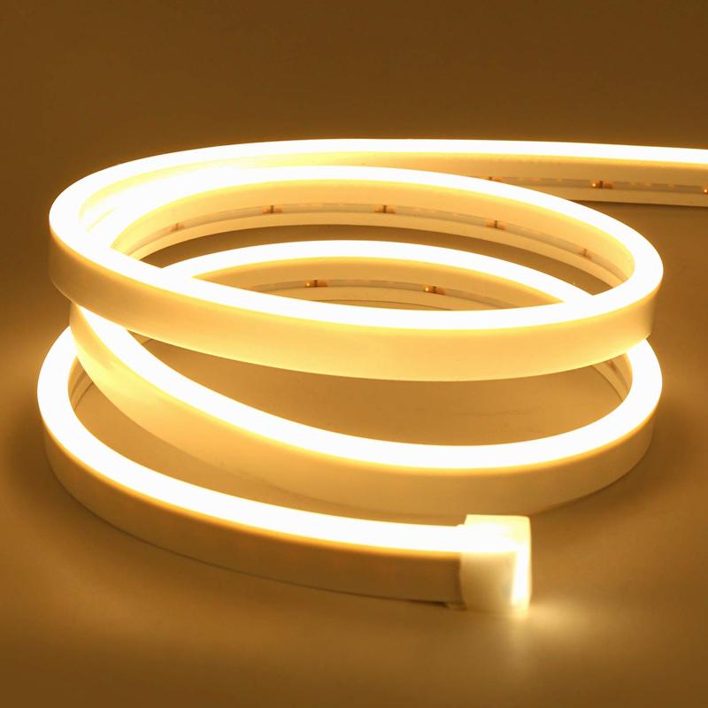 Lamomo White LED strip Lights, 16.4ft/5m Neon Light Strip, 12V Flex Waterproof Neon LED Strip, Silicone LED Neon Rope Li...