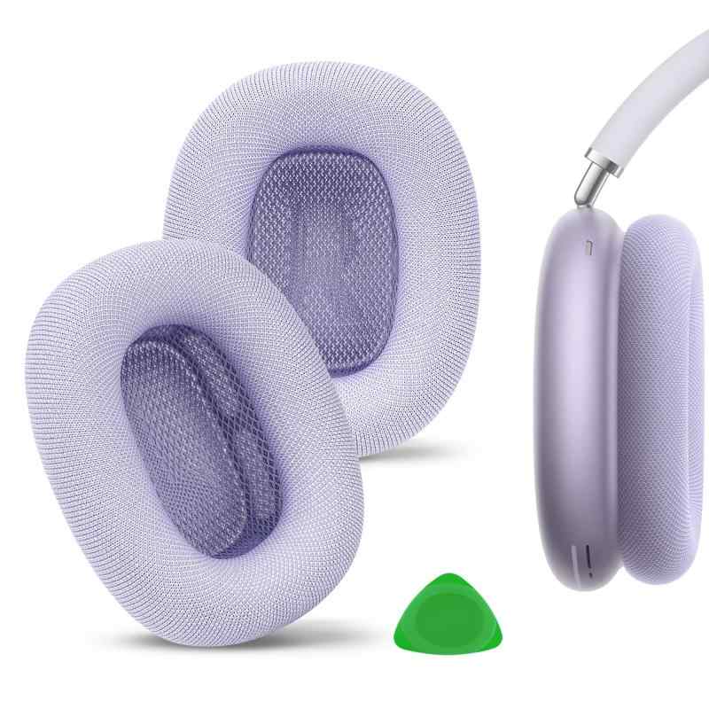 Geekria イヤーパッド Comfort 互換性 パッド アップル AirPods MAX (A2096), AirPods MAX2 (A3184) ヘッドホンに対応 パッド イヤー/イヤーカップ (メッシュファブリック/紫)高品質の...