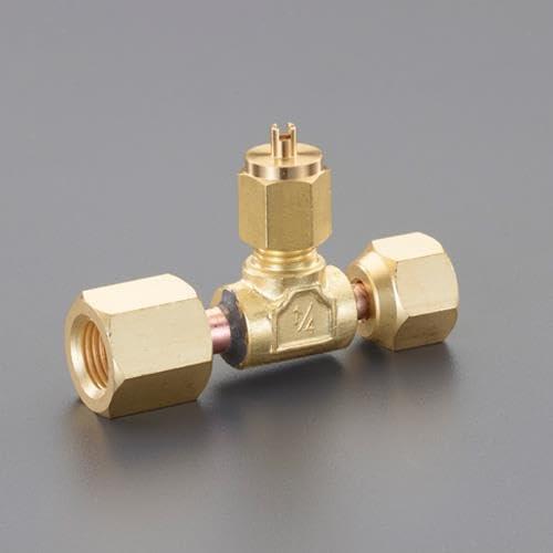 エスコ(Esco) F1/4"xF5/16" ゲージアダプター EA421B-12オスねじ（フレアー）：1／4"（ムシ付）メスねじ（フレアー）：5／16"（ムシ押付）フレアーゲージタイプ気密試験用、チ...