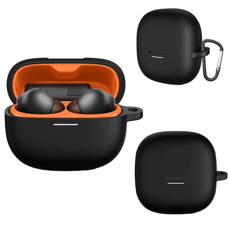 【E-COAST】For Redmi buds 6 proケース 全面保護 落下耐性 傷に強い 防水 充電ポート防塵設計 シリコン素材カバー 薄型軽量のBluetoothヘッドセット保護ケース 金属製フック付き 保護カバー2個+金属対応機種...