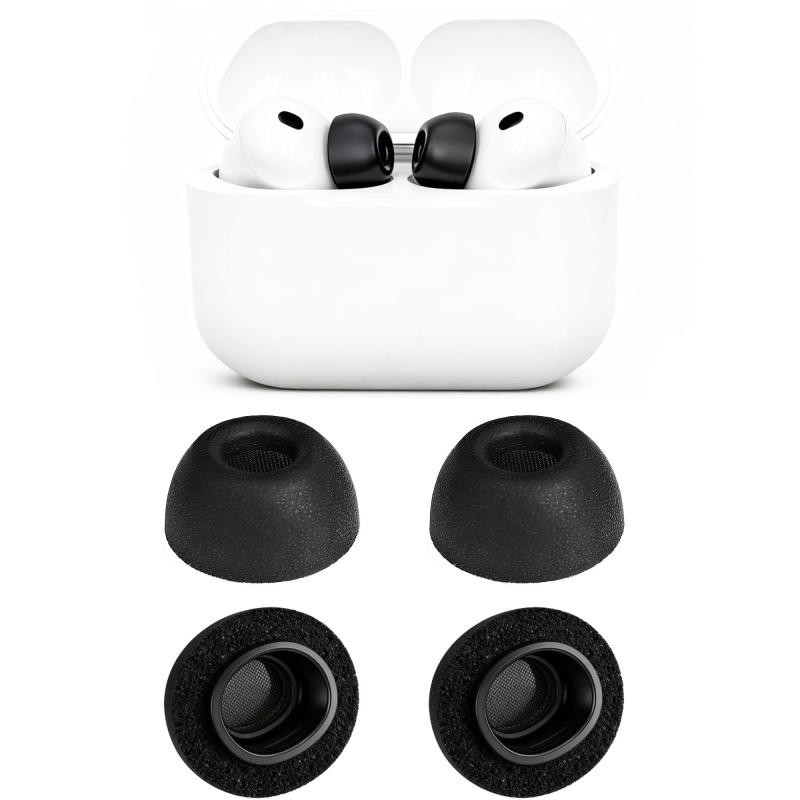 VSuRing Airpods Pro 3 用 イヤーピース 低反発 ウレタン製 4個 ノイズ低減 音質向上 遮音性 滑り止め 柔らかい 耳垢ガード エアーポッズ プロ用 イヤーチップ メモリーフォーム スポンジ 収納ケー【対応機種】App...