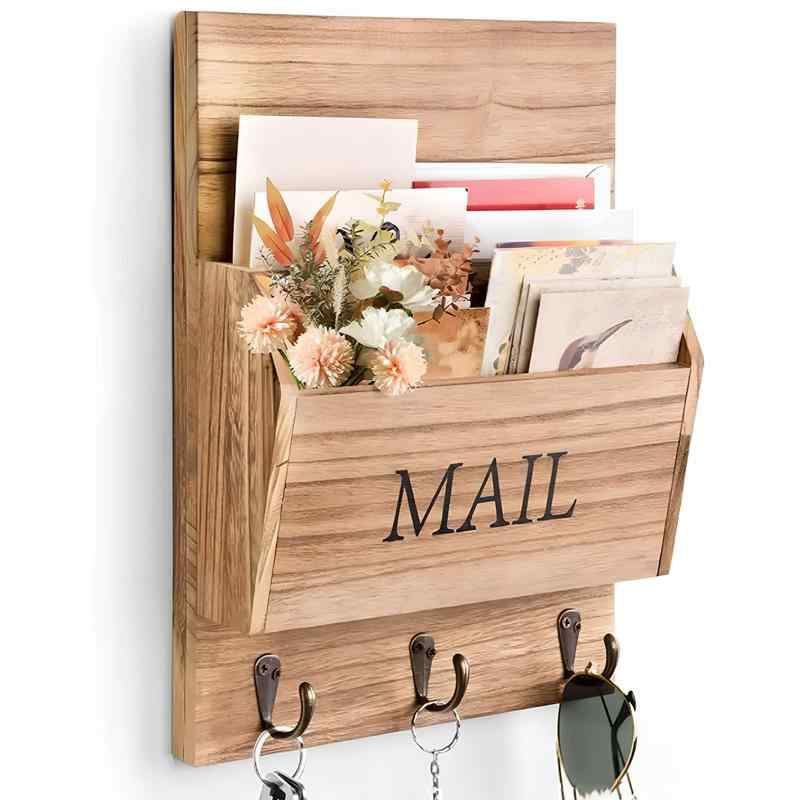 マガジンラック 壁掛け 収納書類 ファイルラック 木製 2段 壁掛けファイルラック フック付き 書類トレー 多機能 取り付け簡単 新聞 雑誌 A4ファイル 書類入れ 書類整理 大容量 ブックスタン【壁掛け式】壁に取り付けるタイプで、床面積を...