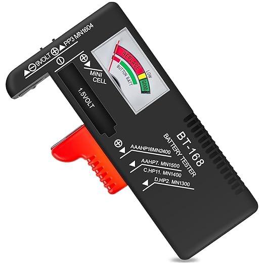 バッテリーテスター, 1.5V-9V対応, 単1~単4/9V/ボタン電池用, アナログ表示, 色分け残量確認 [並行輸入品]対応電池: 1.5Vから9Vまでの幅広い電池に対応。単1、単2、単3、単4、9V形、ボタン電池など様々な種類の電池残...