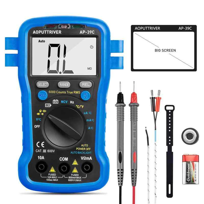 Digital Multimeter AP-39C Auto Ranging TRMS Multimeter【6000 Counts Digital Multimeter】【“REL” for Zeroing Out】【Keep Your ...