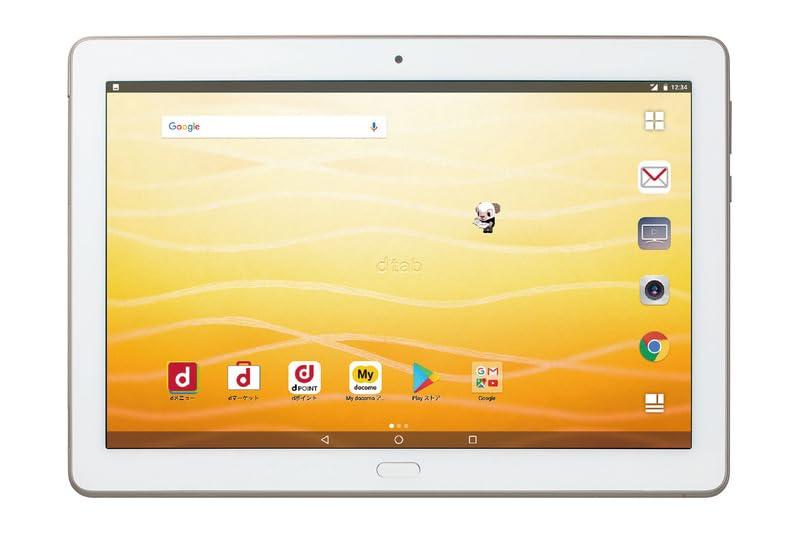 【整備済み品】HUAWEI dtab d-01K 画面サイズ：10.1インチ 画面解像度：1920x1200 キャリア：docomo ストレージ容量：32GB メモリ容量：3GB CPU：Hisilicon Kirin 659/2.36GH...