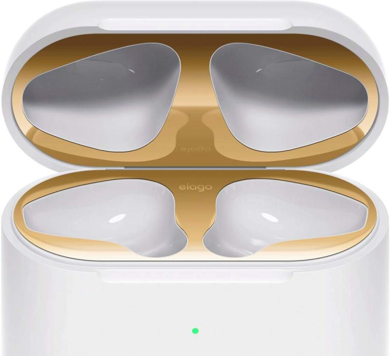 【elago】 AirPods2 ダストガード 金属粉 侵入防止 防塵 アクセサリー 18Kコーティング メタリックプレート 2セット DUST GUARD [ AirPods 2 Wireless Charging Case 第2世代 エ...