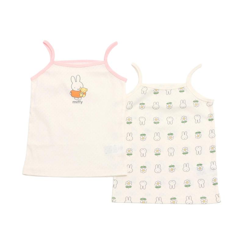 [chil2] ミッフィー 肌着 キャミソール 2枚セット インナー キッズ 子供用 女の子 メッシュ 綿100％ キャラクター イラスト miffy 100 110 120cmミッフィーのキャミソール2枚セット綿100％のメッシュ素材がう...