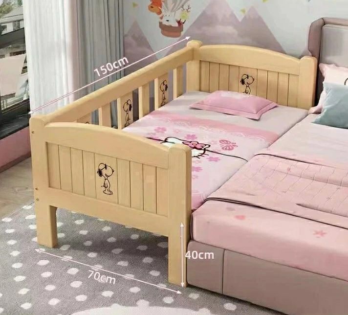 商品説明：となりに居るから、安心して眠れるね添い寝ができるベビー/こどもベット素材：全実木製カラー：写真通りサイズ（約）CM：150*70/168*80選択可能：本体/本体+階段耐荷重性：100KG大型商品のため、ご購入の前に搬入経路をご確...