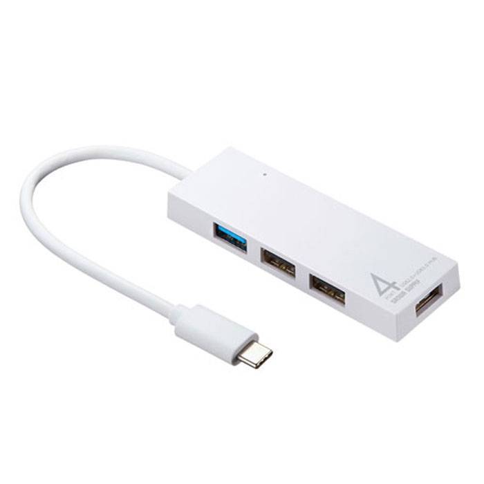 SEARCH WORD：USB3.1 Gen1 Type-C コンボハブ 4ポート ケーブル長15cm バスパワー 軽量 コンパクト ホワイト商品概要：USB Type-Cコネクタ採用で、Type-Cポートを搭載したパソコンなどで使用できま...