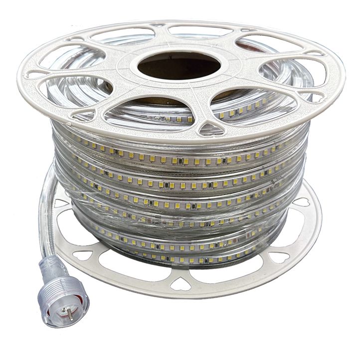 SEARCH WORD：ロープライト LEDライト 照明 工事 DIY 庭 防犯 安全 夜間 明るい 発光 災害 非常用商品概要：●1mにLEDチップを144個採用し、長さ20mを一気に照らす照明装置です。 ●1m当たりの照度は約1000l...