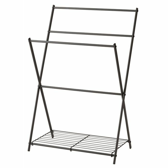 SEARCH WORD：タオルハンガー タオル掛け バスタオル掛け 物干し 折りたたみ コンパクト 軽量 シンプル スチール 省スペース 室内 ブラック ダークグレー商品概要： ●コンパクトサイズで場所を取らず、すっきり置けるフォールディン...