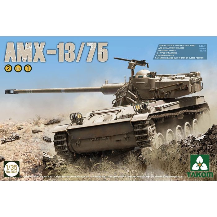 SEARCH WORD：ビーバーコーポレーション TKO2036 タコム 1/35 AMX-13/75 イスラエル国防軍軽戦車 2 in 1 プラモデル 模型 玩具 ホビー おもちゃ コレクション 趣味商品概要：フランスは、この車両の開発を...