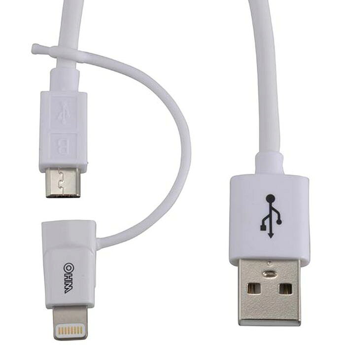 SEARCH WORD：オーム電機 OHM スマホ 充電ケーブル 電化製品 生活家電マイクロUSBケーブル ライトニングコネクタ変換アダプター付 1.8m商品概要：Appleの正規ライセンス「Made for iPod/iPhone」取得製...