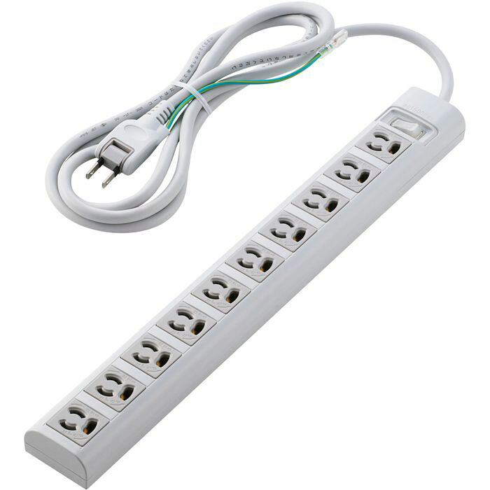 SEARCH WORD：ELECOM エレコム 電源タップ オフィス用品 4549550416153 T-Y3A-31020WH OAタップ/3P/10個口/マグネット/抜け止め/スイッチ/2m商品概要：プロジェクターやモニターなどの3ピン...