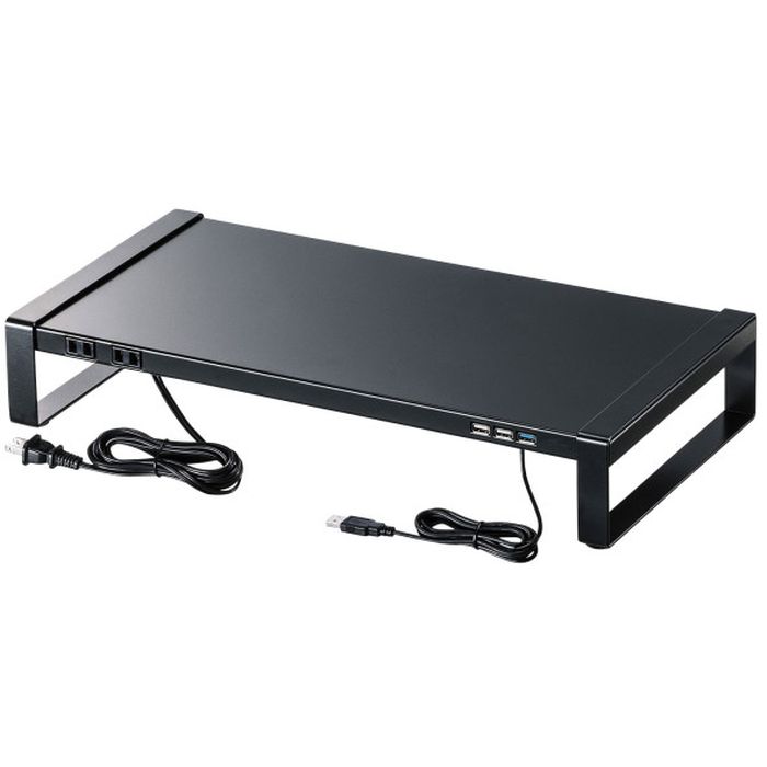SEARCH WORD：サンワサプライ MR-LC204BKN PCデスク用品 4969887194751 SANWA 電源タップ＋USBハブ付き机上ラック（W500)商品概要：電源タップ+USB3.2Gen1（USB3.1/3.0）×1ポ...