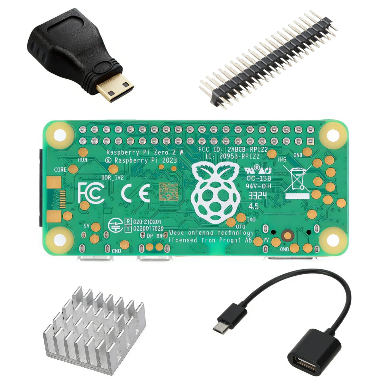 ・・【Pi Zero 2W セット内容】ラズベリーパイ2 Wセットには、Raspberry Pi Zero 2Wボード*1/40ピン*1/アルミヒートシンク*1/ミニ HDOUTアダプター*1/USB OTGケーブル*1/1年の保証、ラズベ...