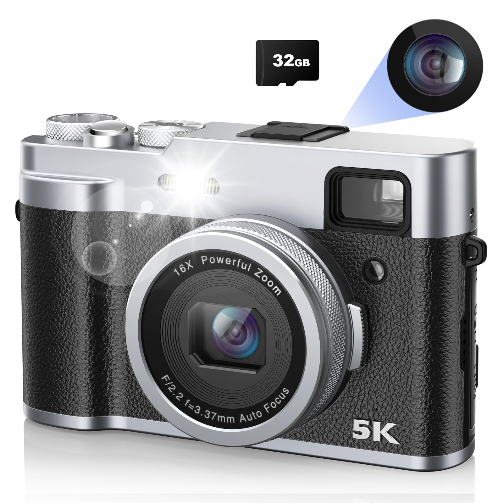 ・【本物の5K解像度（5120×2880）】4Kの約1.7倍の画素数で、細部まで美しい映像を記録。大画面テレビでも、まるでその場にいるかのような臨場感を体験できます。 市場には偽りの5K（10fps）を謳う製品もありますが、弊社のカメラは正...