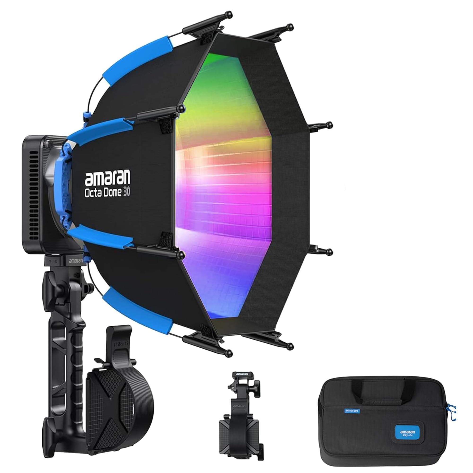 ・amaran Ray 60cはアクセサリーなしで1m距離において最大3,910ルクスの照度を実現——アマランCOB 60x Sと比較して出力が50%以上向上しながら、サイズは約半分に小型化されました。さらに、オプションのミニレフレクターや...