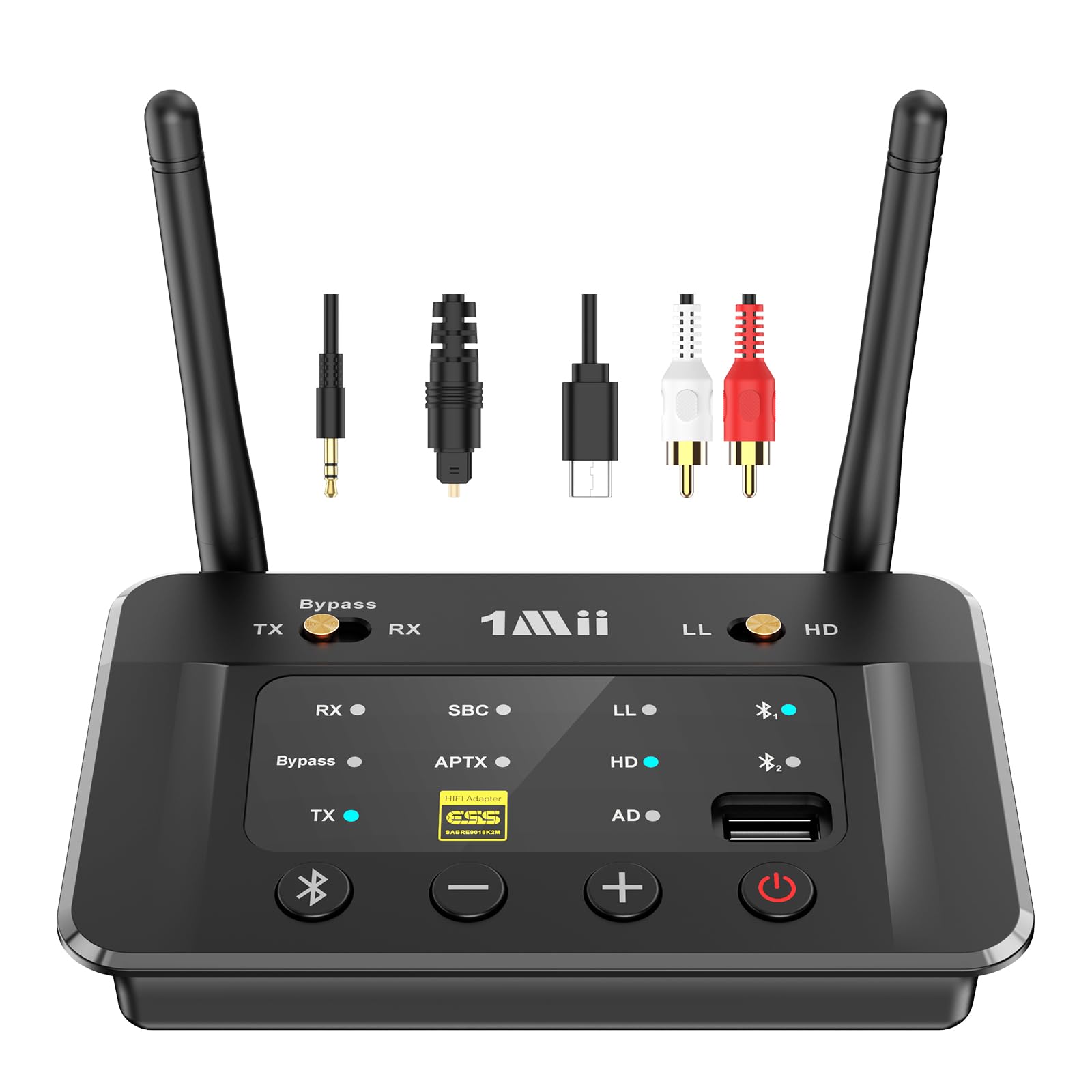・【3-in-1 Bluetoothレシーバー+トランスミッター+バイパス】トランスミッター(送信)とレシーバー(受信)とBYPASSの3機能を搭載し。一つの機器で送信/受信モードを簡単に切り替えできます。1Mii B03SをBluetoo...