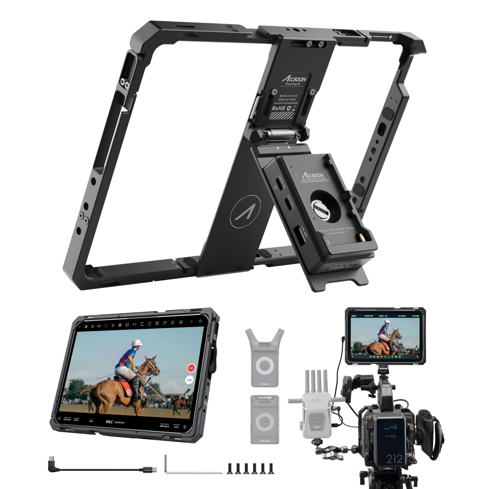 ・【iPad を大型モニターに変換】互換性のある iPad Pro/Air と Accsoon SEE アプリを組み合わせることで、Accsoon SeeMo/SeeMo 4K/SeeMo Pro/CineView Master 4K/Ci...