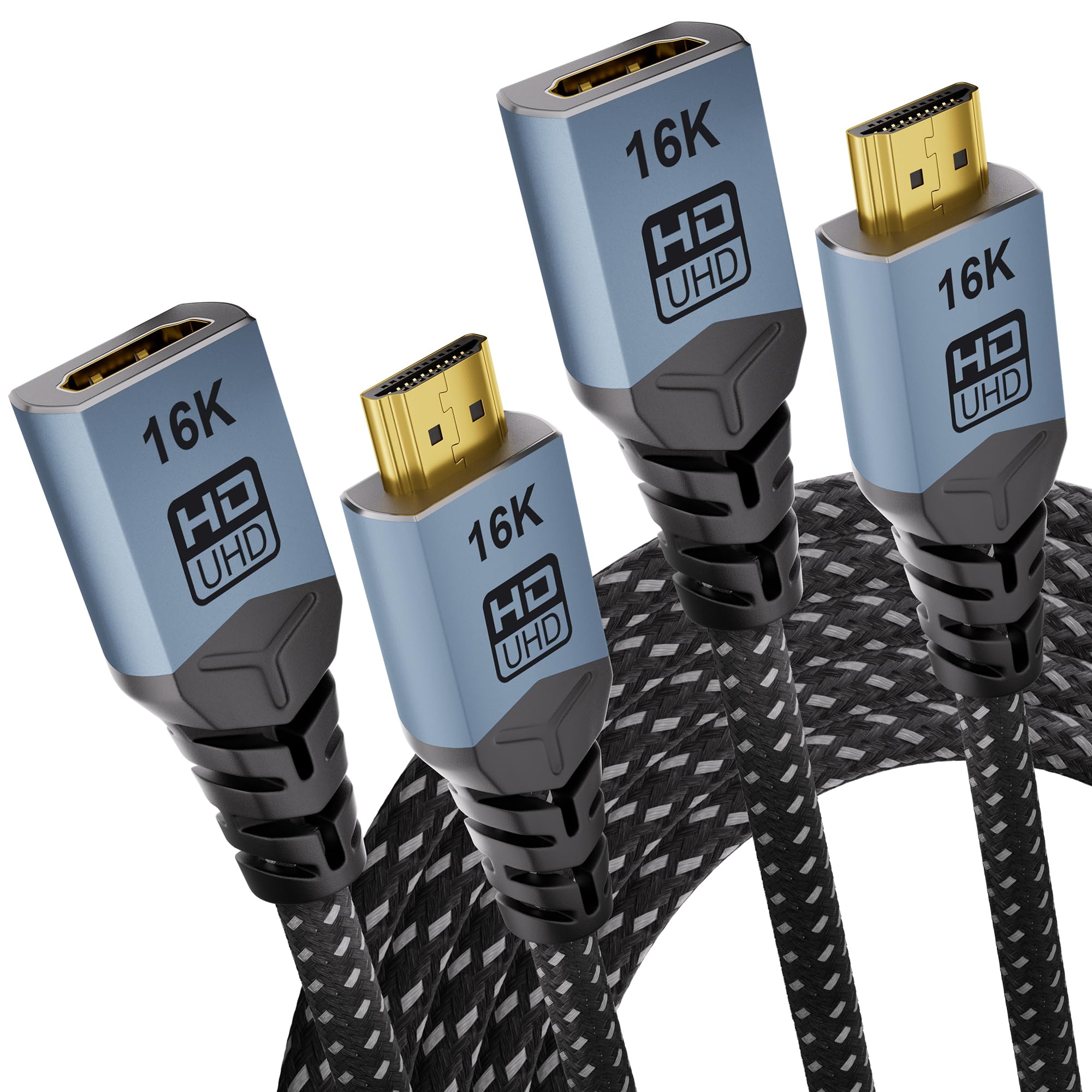 ・[フラッグシップ級 16K/8K/4K HDR 画質]本 HDMI 2.2 延長ケーブルは 16K@60Hz、8K@120Hz、4K@240/480Hz の超高解像度に対応し、テレビ、ゲーム機、モニター、プロジェクターなど各種ディスプレイ...