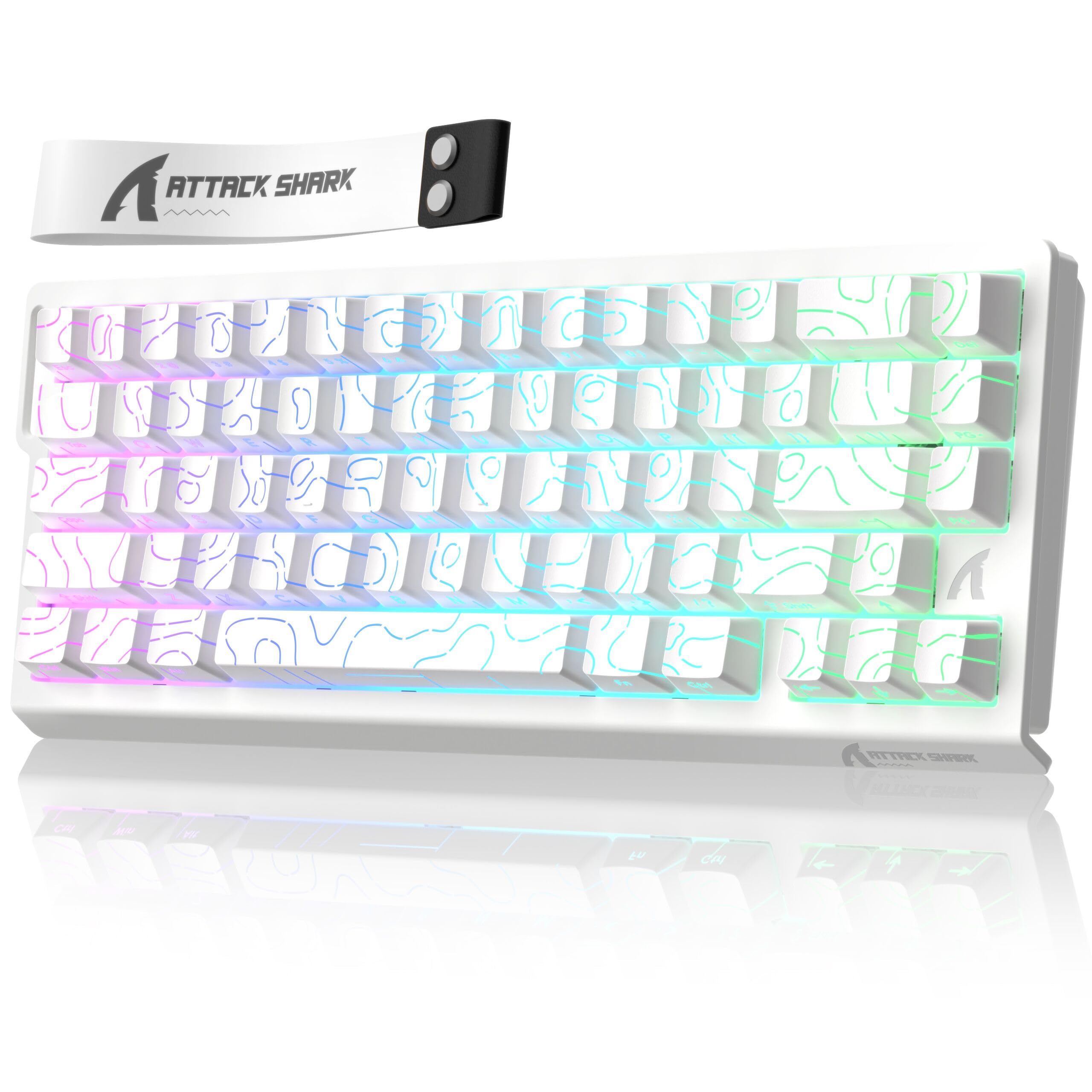・【ラピッドトリガー搭載】 ATTACK SHARK X68HEは、ラピッドトリガーを搭載のアクチュエーションポイント最大0.01mmに調整可能な超精密なホールエフェクトキーボードです。打鍵音が心地良いMagnetic platinum ス...