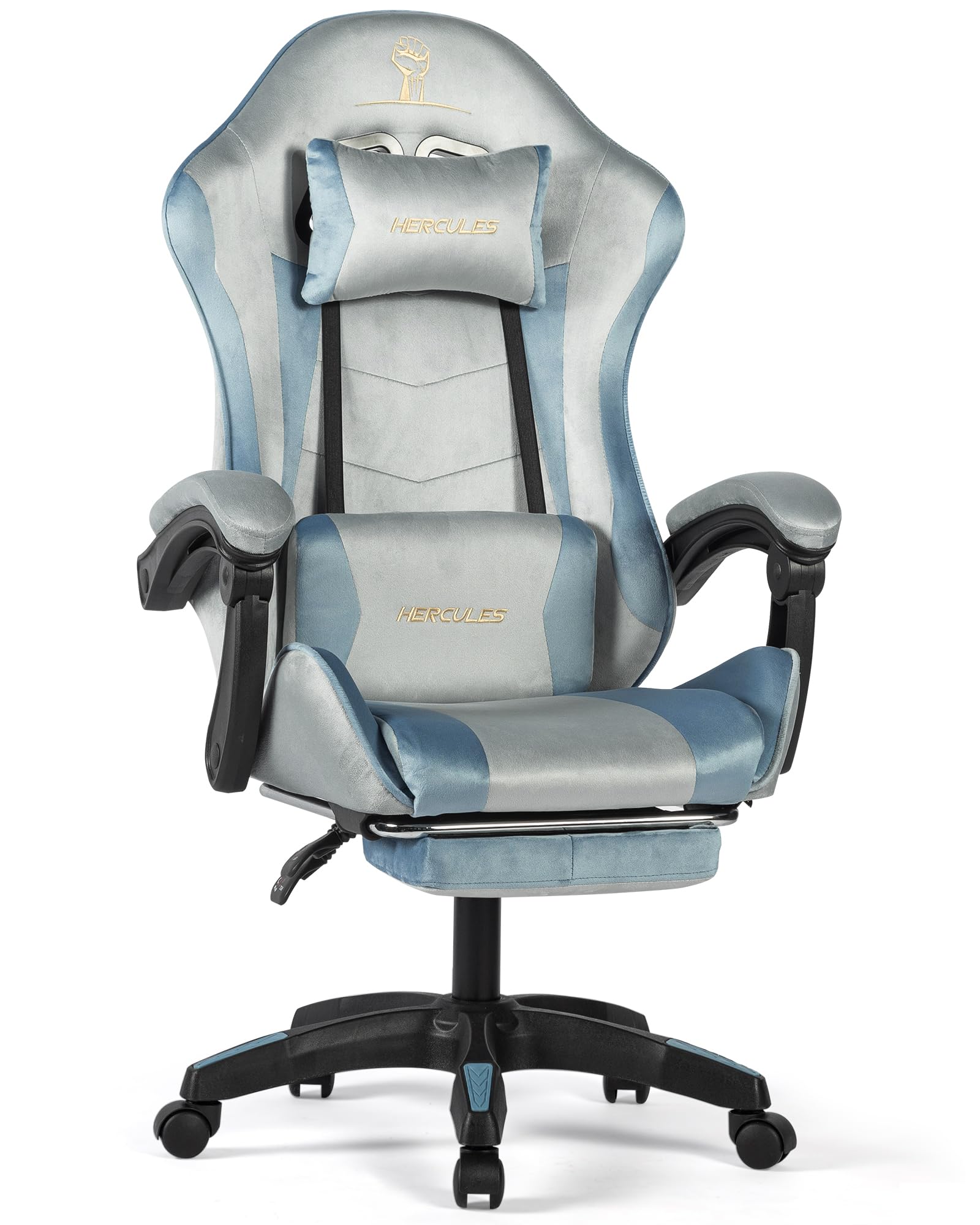 ・【高品質ファブリック】高級ベルベット素材を採用したゲーミングチェア。従来のレザーや布製ゲームチェアより柔らかく、通気性にも優れています。肌に優しい滑らかな質感で、まるでソファのような快適さ。背面には精密な刺繍を施し、レーシングチェアとして...