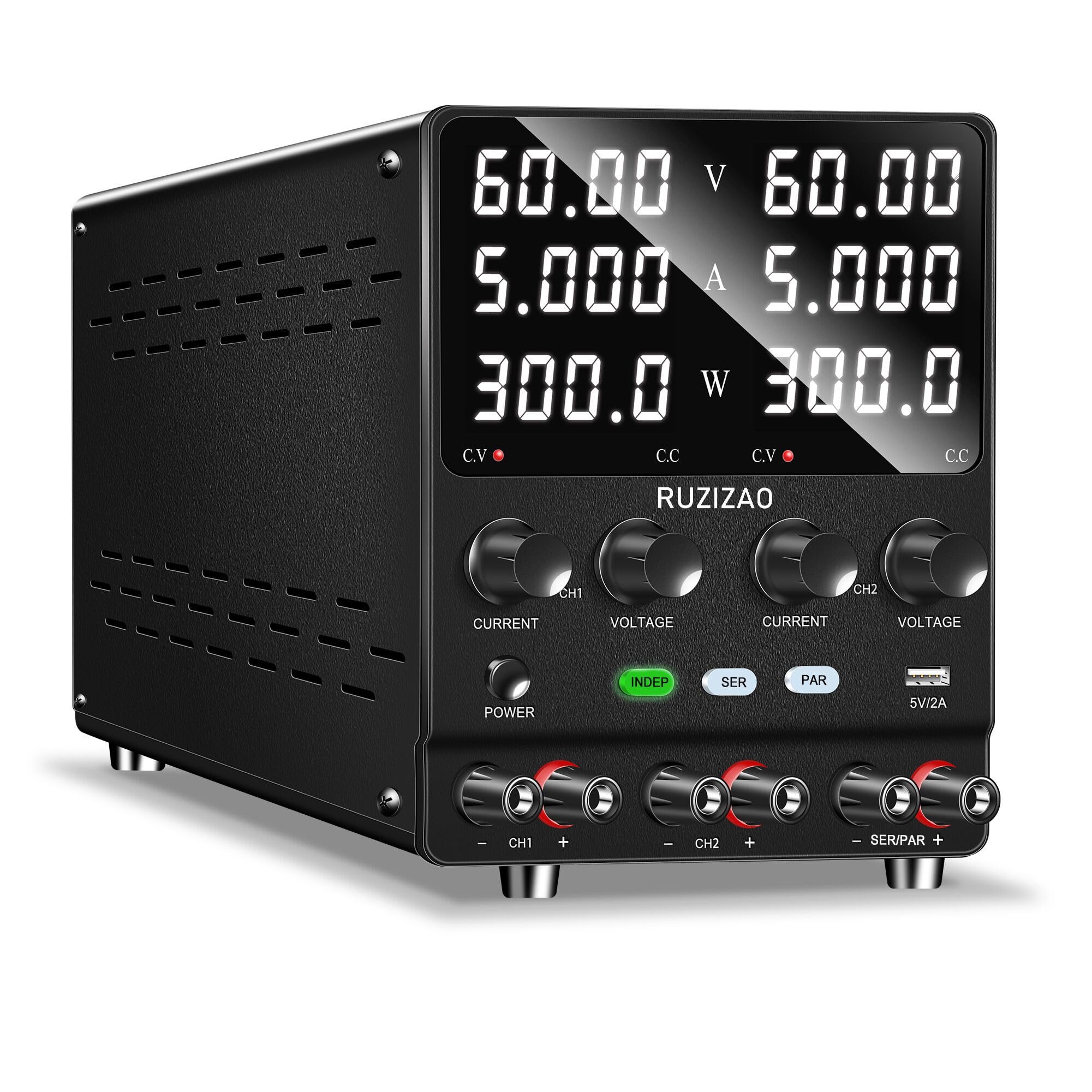 ・【超強力な4-in-1 安定化電源】RUZIZAOのデュアル出力 安定化電源を購入すると、30V 10A安定化電源*2台と30V 20A安定化電源*1台と60V 10A安定化電源*1台があり、予算を削減し、使い勝手を向上させることができま...