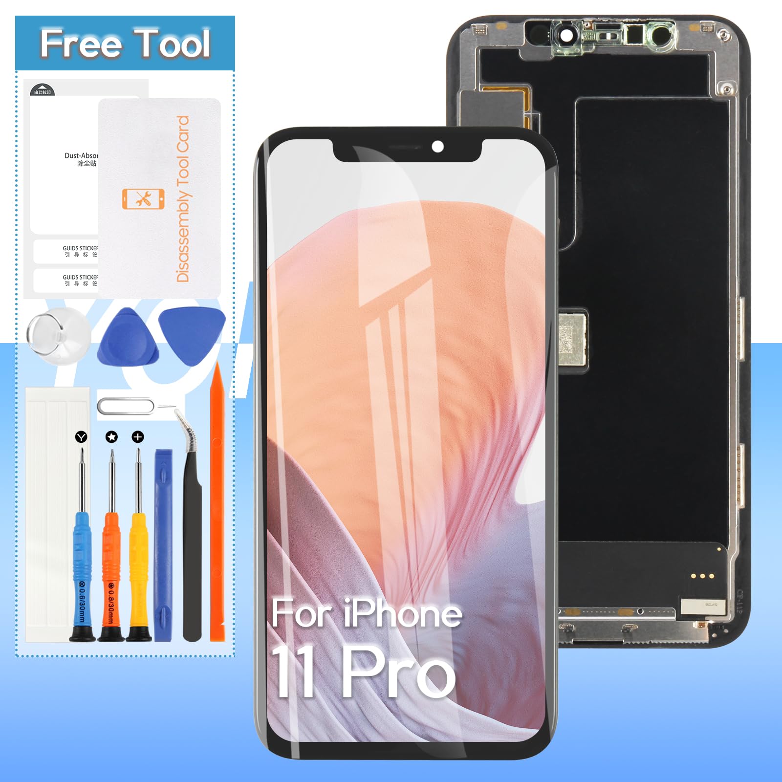 ・・【対応機種】:(Hard OLED)For iPhone 11 Pro 5.8 インチ A2215, A2160, A2217 モデルに対応 交換修理用液晶パネルセット。ご購入した前にご端末のモデルをご確認のほどよろしくお願いいたします...