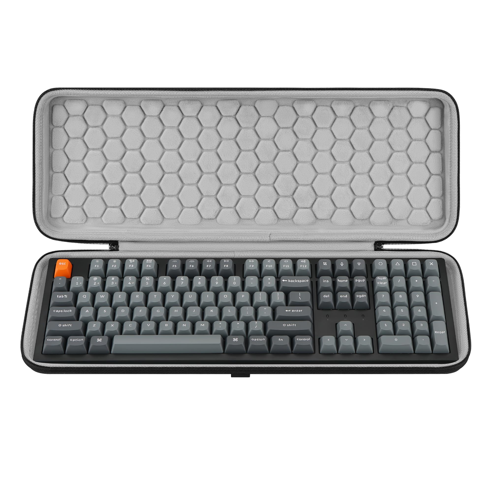 ・多くの104鍵フルサイズキーボードキーボードに対応します。ご使用のキーボードモデルに適合するかどうかは、製品の対応機種とサイズ図をご参照ください。・上質な耐圧力素材製で、特殊なハニカム状デザインにより、コンピューターキーボードを落下、衝撃...