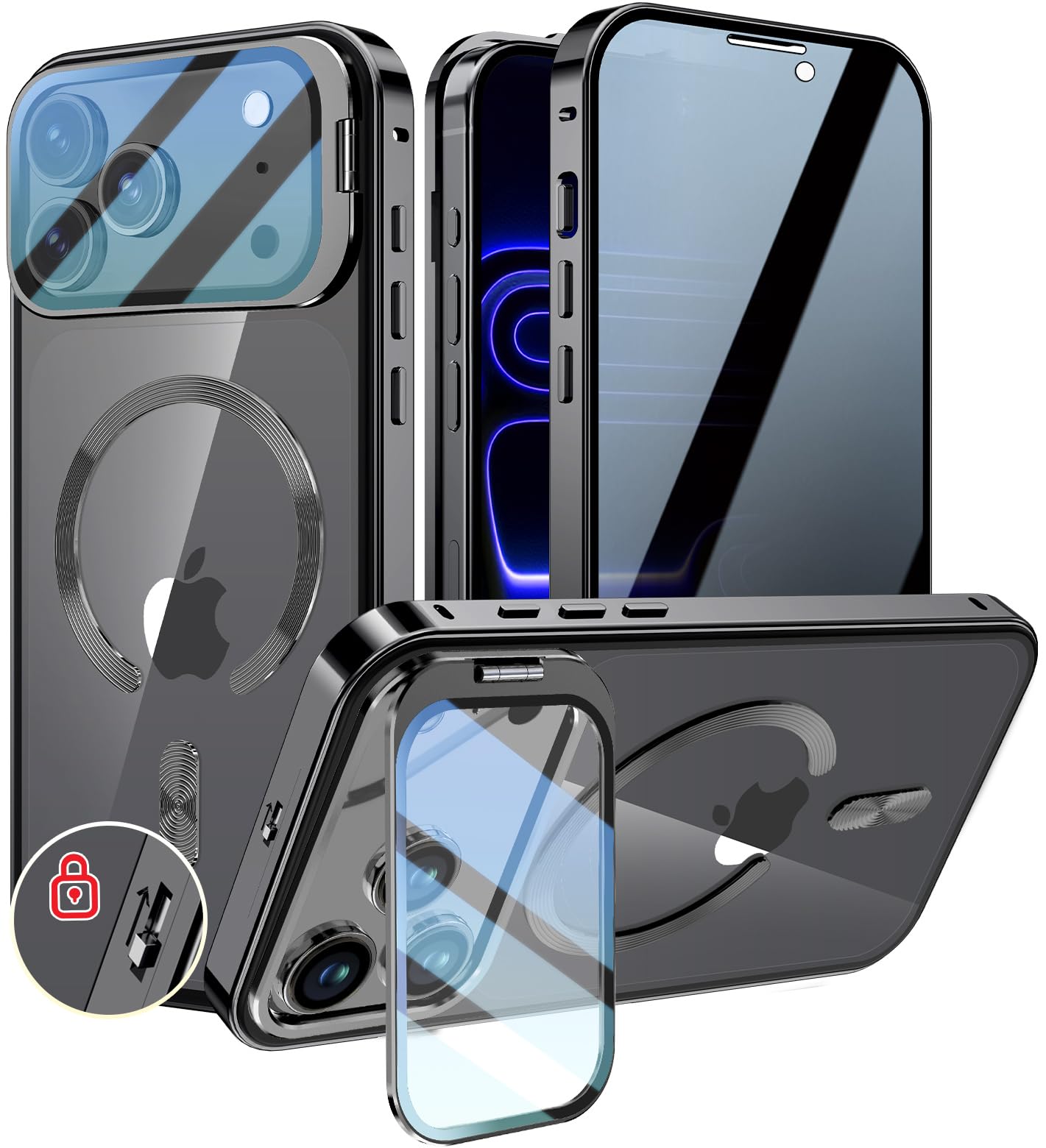 ・【多機能隠しスタンド&カメラレンズ保護】このiphone 17 pro max ケース には、隠しレカメラマウントとレンズ保護という革新的な二重機能が付属しています。 超軽量のアルミニウム合金製レンズマウントは、30,000回以上の開閉テ...