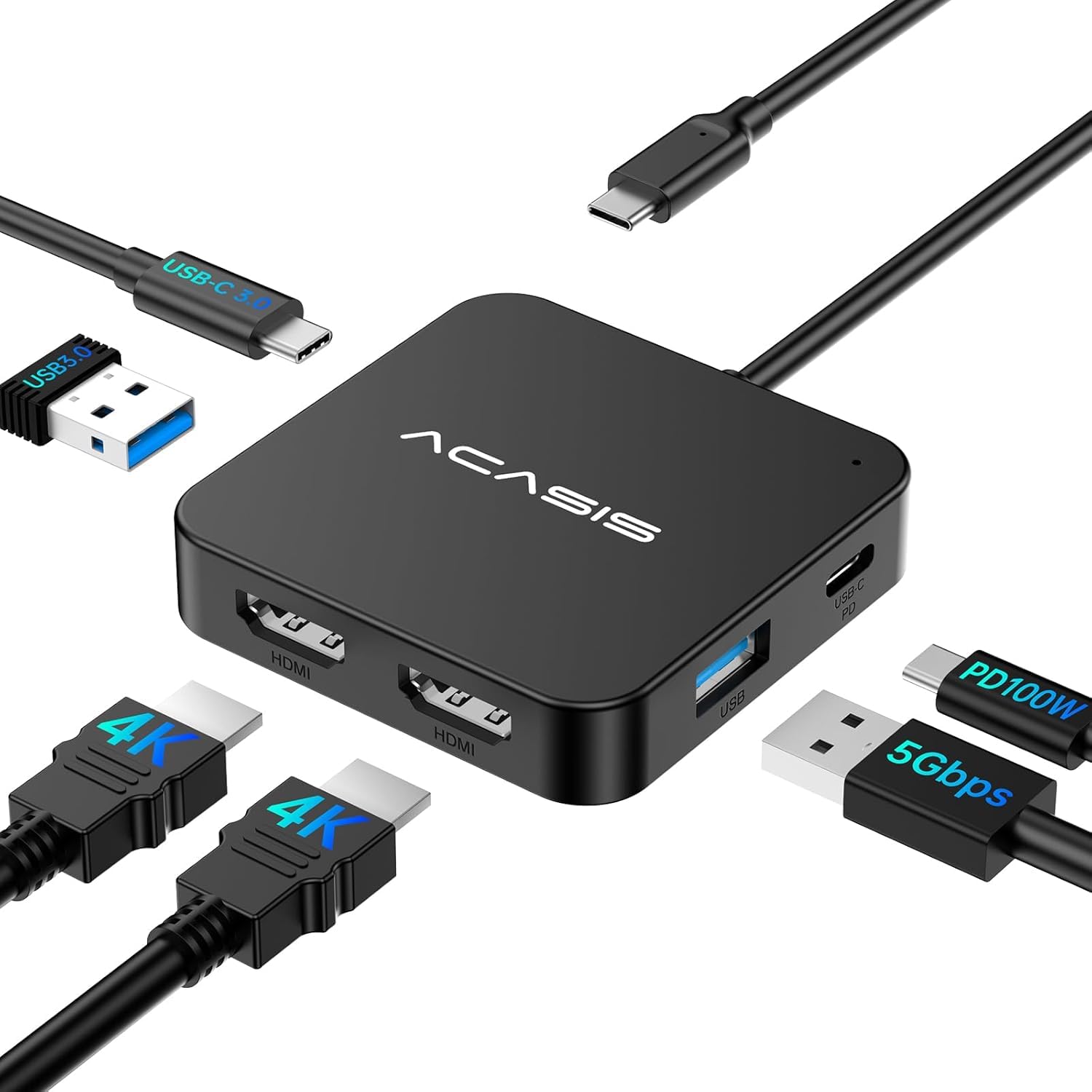 ・USB C to Dual HDMI アダプター：USB C ラップトップを2つの異なるモニターに拡張できます。 MacOS ではデュアル4K 30Hz のディスプレイをサポートします（MacOS の制限によりミラーモードのみサポート）。...