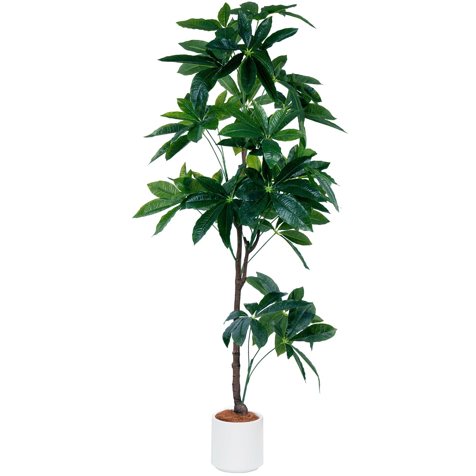 ・品名：人工観葉植物-パキラ（組立半完成品なので少々の組立は必要がある） サイズ：奥行90 x 幅90 x 高さ150CM (鉢などの具体的なサイズは画像にご参考ください） 主素材：プラスチック 注：組立半完成品なので少々の組立は必要があり...