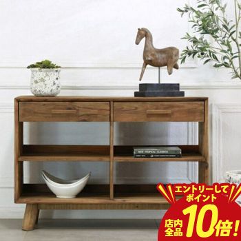 材質 リサイクルパイン 色柄 ナチュラル 重量 梱包 35kg / 商品 33kg 耐荷重 天板30kg、棚板10kg 商品サイズ(mm) W1,180*D400*H850 塗装 水性塗装 生産国 中国 梱包サイズ(cm) 120*42*7...