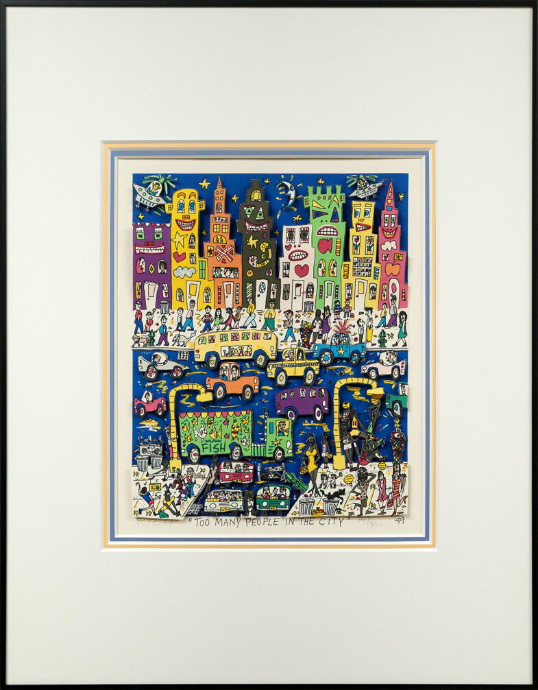 商品詳細 【　作者　】　ジェームス　リジィ(JAMES　RIZZI) 【タイトル】　TOO　MANY　PEOPLE　IN　THE　CITY 【　技法　】　3Dシルクスクリーン版画 【 制作年 】　1989年作 【限定番号】　ed,114/3...