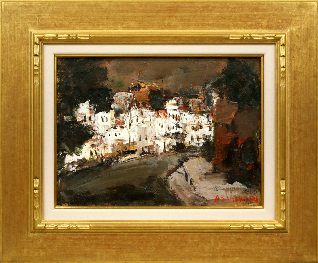 商品詳細 【　作者　】　友成　晴雄(トモナリ　ハルオ) 【タイトル】　運河ヴォージュ 【　技法　】　油絵・キャンバス 【作品寸法】　F4号（縦24.3×横33.4cm） 【額縁寸法】　縦41.5×横51cm 【作品状態】　良好 【額縁状態】...