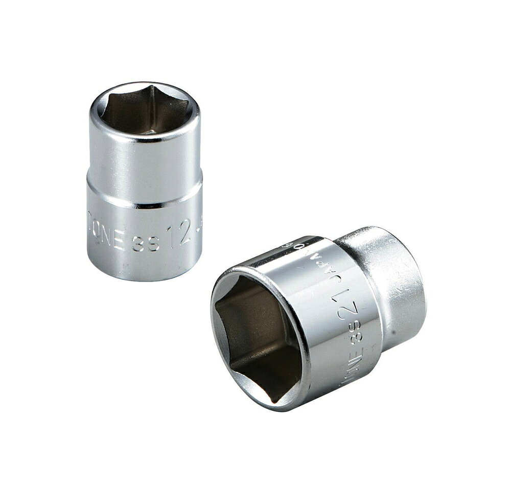 差込角dr.：9.5mm 全長：通常 二面幅寸法S：15mm 寸法D1：21.0mm 寸法D2：18.0mm 寸法L：29mm 寸法L1：10mm 質量：50g関連商品TONE ソケット(6角) 14mm 2S14TONE ソケット (12...