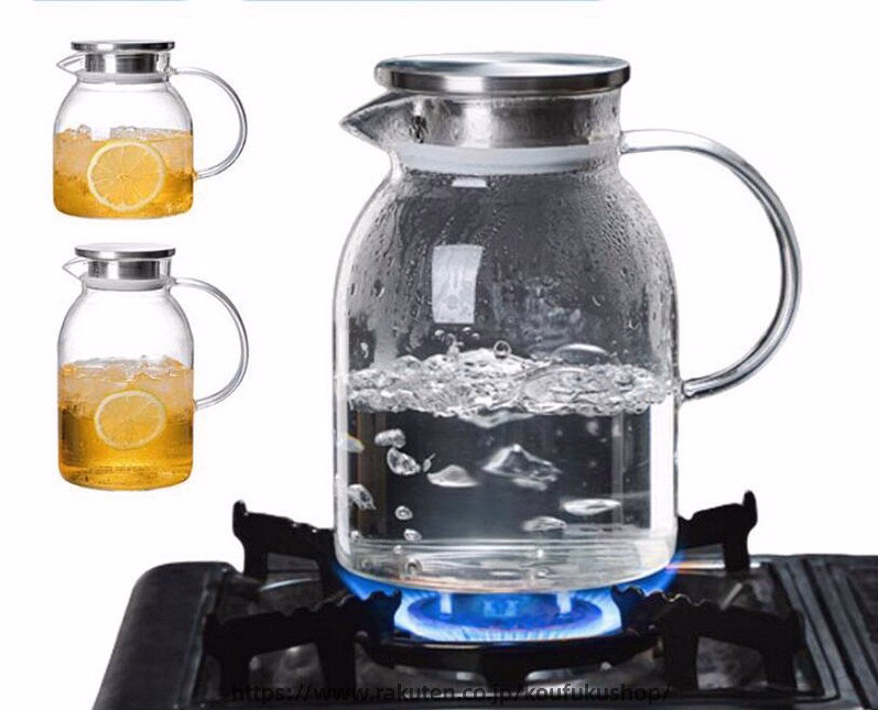 【1200ml 1800ml 2000ml】【直火対応】耐熱のホウケイ酸ガラスで作られて、ビーカーと同じ材質で、直火可能なガラス ポットです。【簡単に洗える】ボトルの口径が大きく、手が直接差し込めて清潔できます。【-20℃〜150℃対応】麦...
