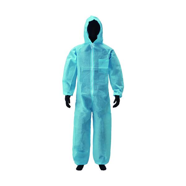 特長●軽量で通気性に優れた続服です。●簡単な汚れ作業に便利です。 仕様●色：青●サイズ：LL●適合身長(cm)：170〜188●適合胸囲(cm)：92〜108●箱入数(着)：50●タイプ：つなぎ服●使い捨てタイプ●袖口、裾口、背ウエストゴム...
