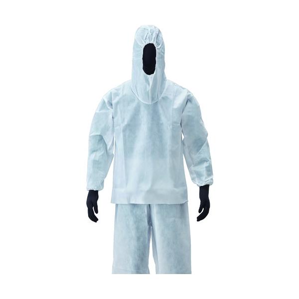特長●軽量で通気性に優れた作業服です。 仕様●色：白●サイズ：LL●適合身長(cm)：170〜188●適合胸囲(cm)：92〜108●箱入数(着)：100●タイプ：ヤッケ●使い捨てタイプ●袖口ゴム入り●裾ゴムなし 用途●汚れの発生する作業に...