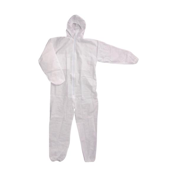 特長●表面に撥水加工を施した不織布つなぎ服です。 仕様●色：ホワイト●サイズ：LL●適合身長(cm)：175〜185●適合胸囲(cm)：96〜104●ウエスト(cm)：86〜96●股下(cm)：80●着丈(cm)：163●袖丈(cm)：65...
