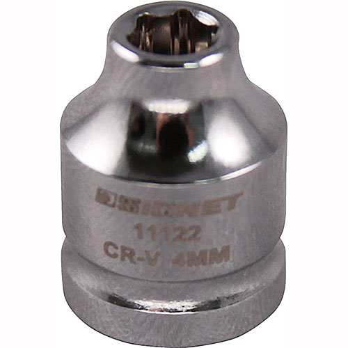 【特長】 ●ソケットの全長はわずか16mm（SIGNET従来品より8.5mm短い）、狭い場所での作業に最適。 ●吊り下げタグ付。 ●ミラー仕上げのメッキが美しいショートソケット。 ●六角タイプ。 【仕様】 ●差込角(DR)：1/4 ●ソケッ...