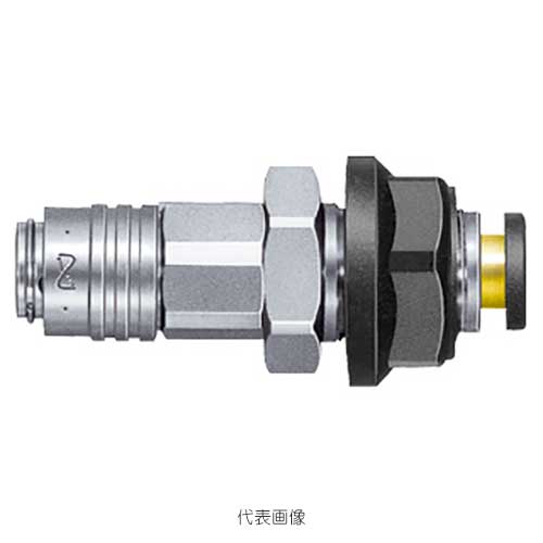 【仕様】 ●チューブフィッター付 ●使用流体：空気 ●使用温度範囲：-20〜80℃ ●最高使用圧力：1.0MPa ●片路開閉型 ●適合カプラ:日東工器ハイカプラシリーズ ●耐圧力(MPa)：1.5 ●相手側チューブサイズ(mm)：外径φ4 ...