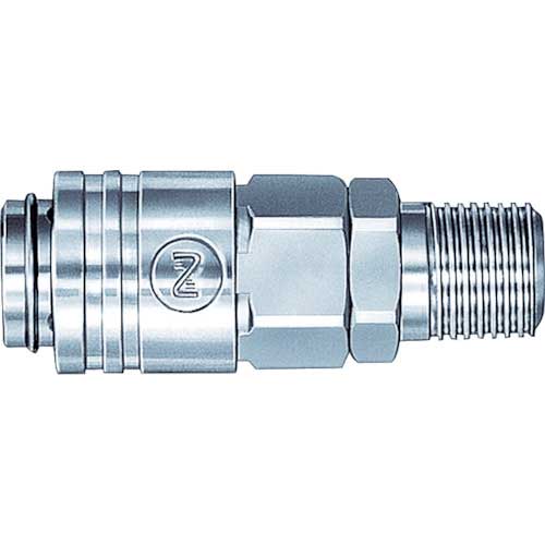 【仕様】 ●使用流体：空気、水 ●使用温度範囲：-20〜80℃ ●最高使用圧力：1.0MPa ●適合カプラ:日東工器ハイカプラシリーズ ●耐圧力(MPa)：1.5 ●相手側取付ねじサイズ：Rc1/8 ●質量(g)：24 【材質・仕上げ】 ●...