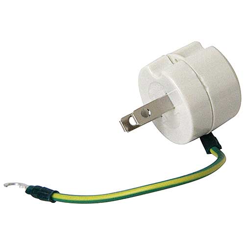 【特長】 ●3芯アースピンタイプ電源プラグを2芯アース線(ネジ止めタイプ)付電源プラグに変換します 【用途】 ●電源プラグ変換用アダプター 【仕様】 ●交流電圧：125V ●許容電流：15A ●アースピン接続対応 ●商品サイズ： 幅40×高...