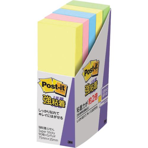 【特長】 ●強粘着タイプのポストイット製品です。 ●粘着力が通常の約2倍（メーカー通常粘着製品比）で、樹脂製品などはがれやすかった場所にもしっかり貼れます。 ●パソコンやクリアファイル、垂直面にも書いた文字が読みやすいパステルカラーです。 ...