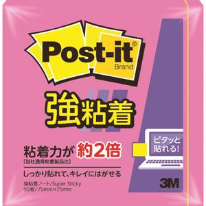 【特長】 ●約2倍の粘着力（3M通常粘着比）で、パソコンや電話、キャビネットなどの樹脂面や垂直面など、つきにくかった場所にもしっかり貼れてはがれにくい製品です。 ●粘着力が通常の約2倍（3M通常粘着製品比）で、目にとまりやすいネオンカラーで...