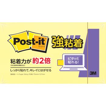 【特長】 ●強粘着タイプのポストイット 製品です。 ●粘着力が通常の約2倍（3M社通常粘着製品比）で、樹脂製品などはがれやすかった場所にもしっかり貼れます。 ●パソコンやクリアファイル、垂直面にも書いた文字が読みやすいパステルカラーです。 ...